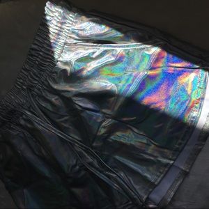 Shorts | Iridescent Rainbowholographic Metallic Shorts | Poshmark